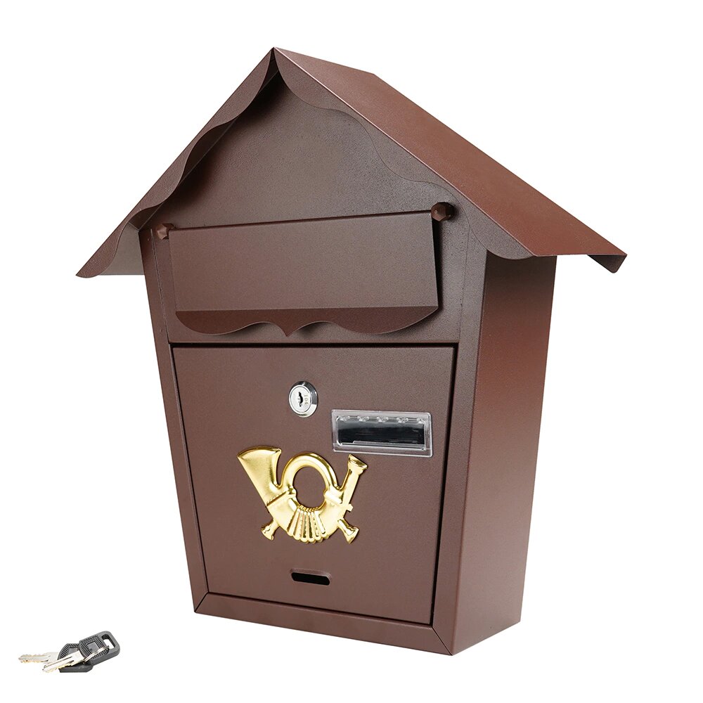 Почтовый ящик FIXBERG Домик 355х355х100 мм темно-коричневый