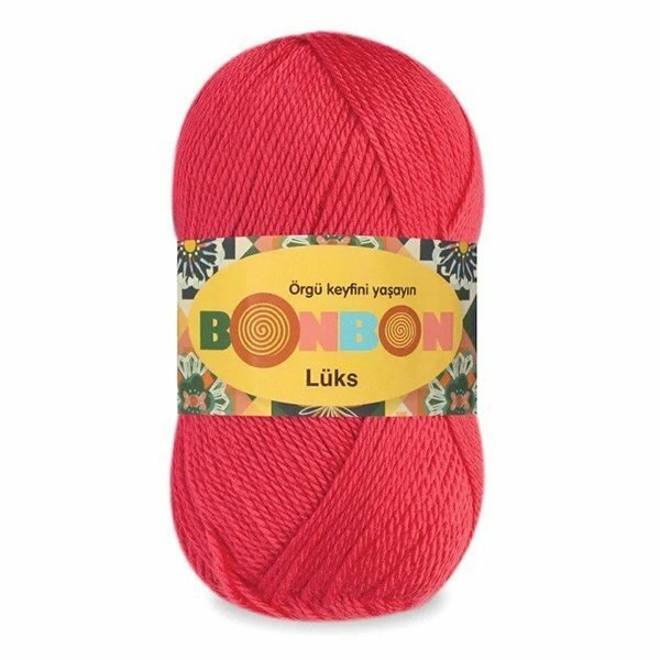 Пряжа Nako BONBON LUKS 98299 яр. коралл (5 мотков)