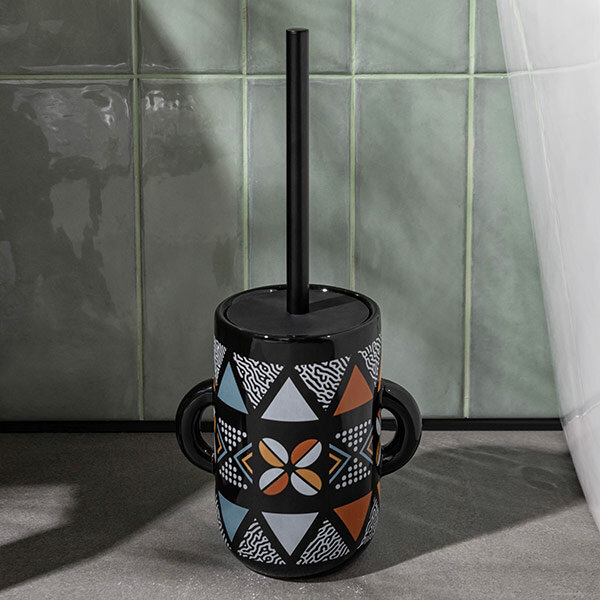 Ершик для унитаза керамический Bantu Moroshka цвет черный/мультиколор