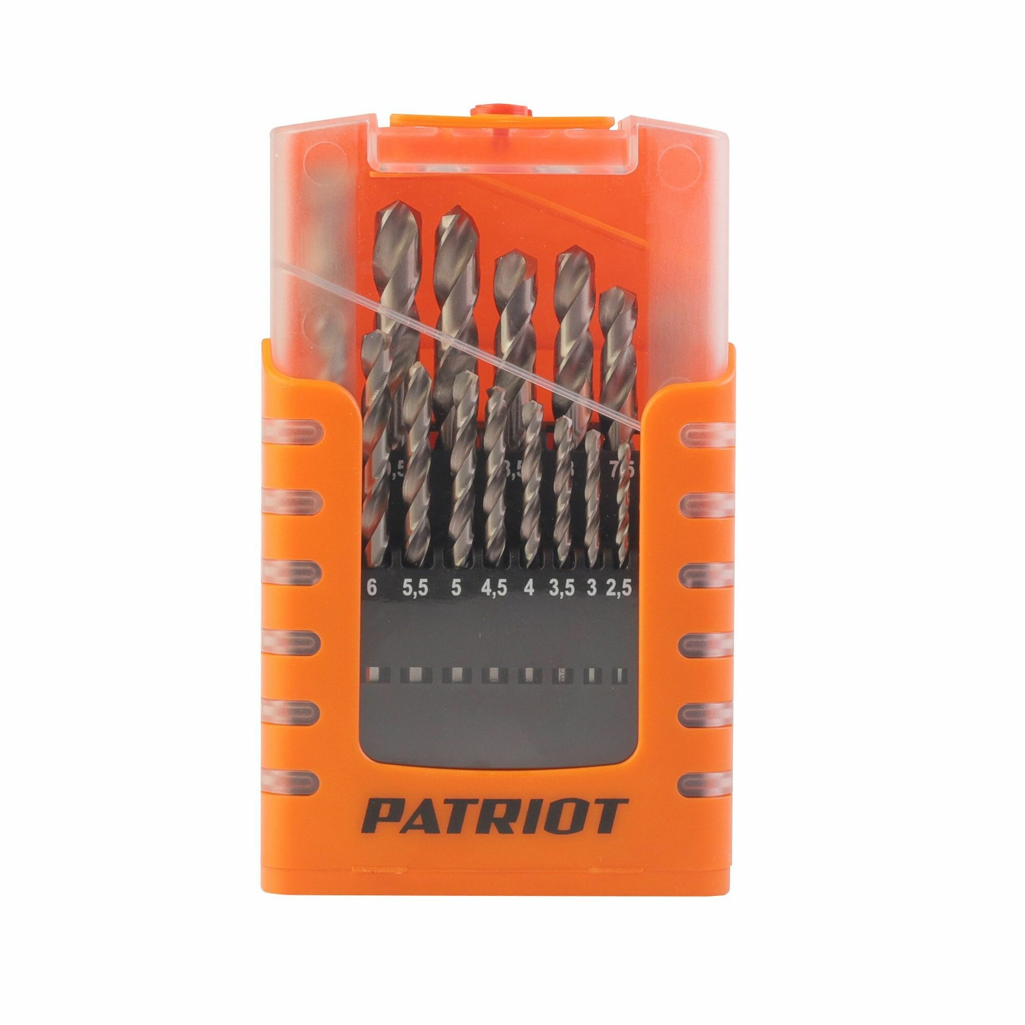 Набор сверл по металлу PATRIOT, HSS, 19 шт №2: 1,0-10,0мм, в пластиковом боксе