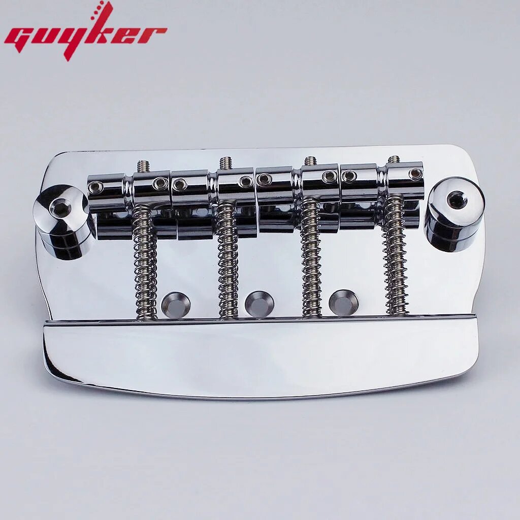 GUYKER Chrome Classic 4 String Hard Tail Fixed Bass Bridge