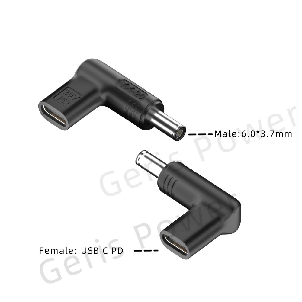 Geris Power адаптер питания для ноутбука 65 Вт 100 Вт USB Type C 6.0-3.7mm