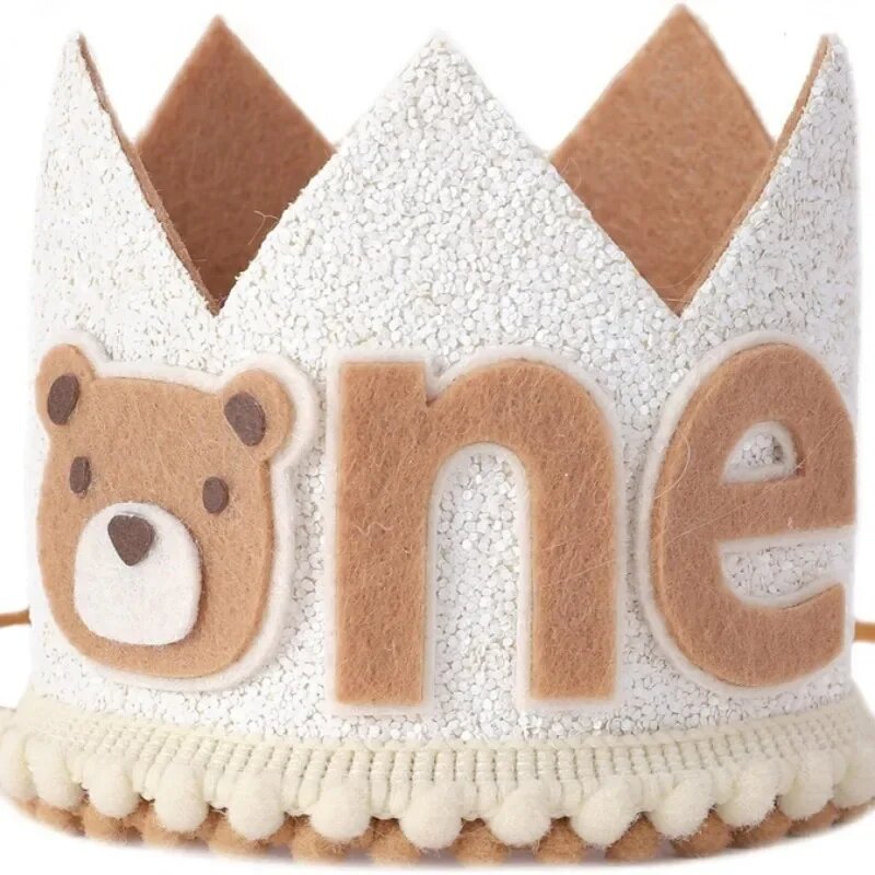 Детская фетровая шляпа-корона медведь