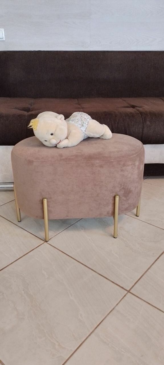Пуф 40*60*36 см в прихожую, гостиную, детскую, спальню, пвз, ткань велюр, банкетка в гостинную