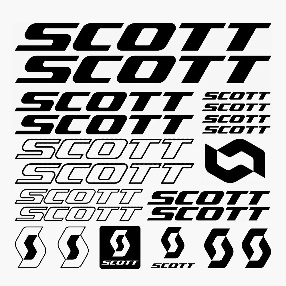 Наклейка подходит для велосипедной рамы Scott Mtb Bmx, наклейка для шоссейных гонок, Стайлинг автомобиля, ПВХ, полая графическая наклейка на корпус, графический набор, 31 см черный
