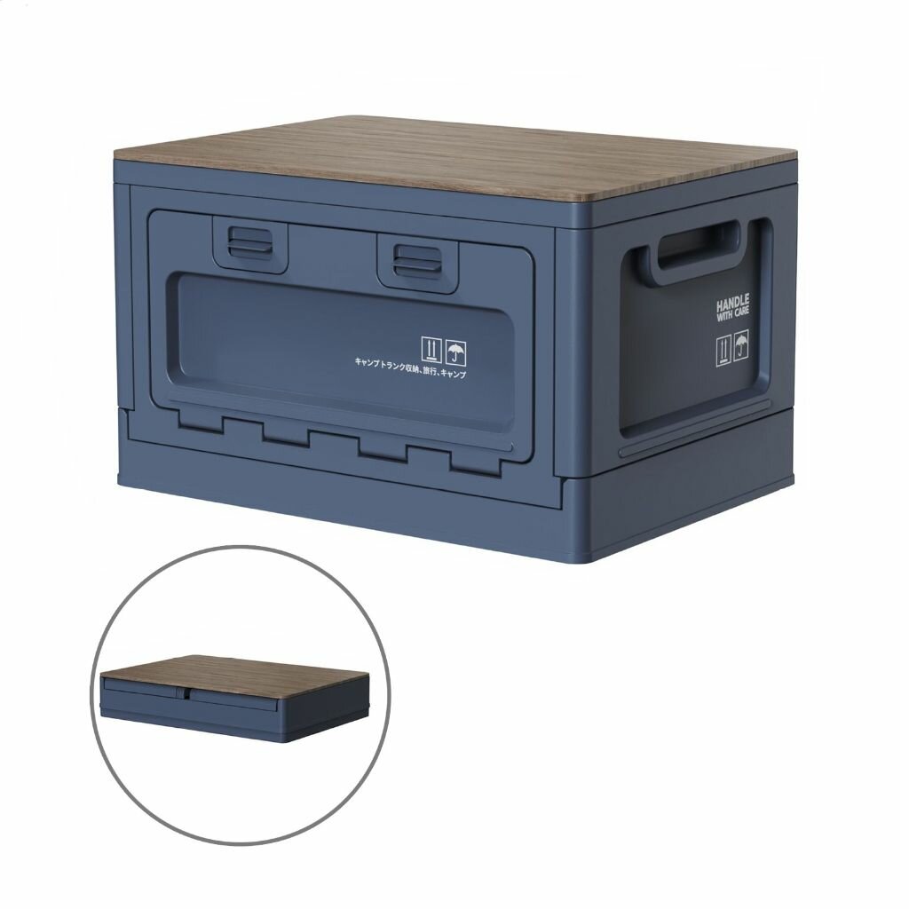 Складной ящик для хранения кемпинга, деревянная крышка, мусорное ведро, складные органайзеры шкафа, автомобильный контейнер