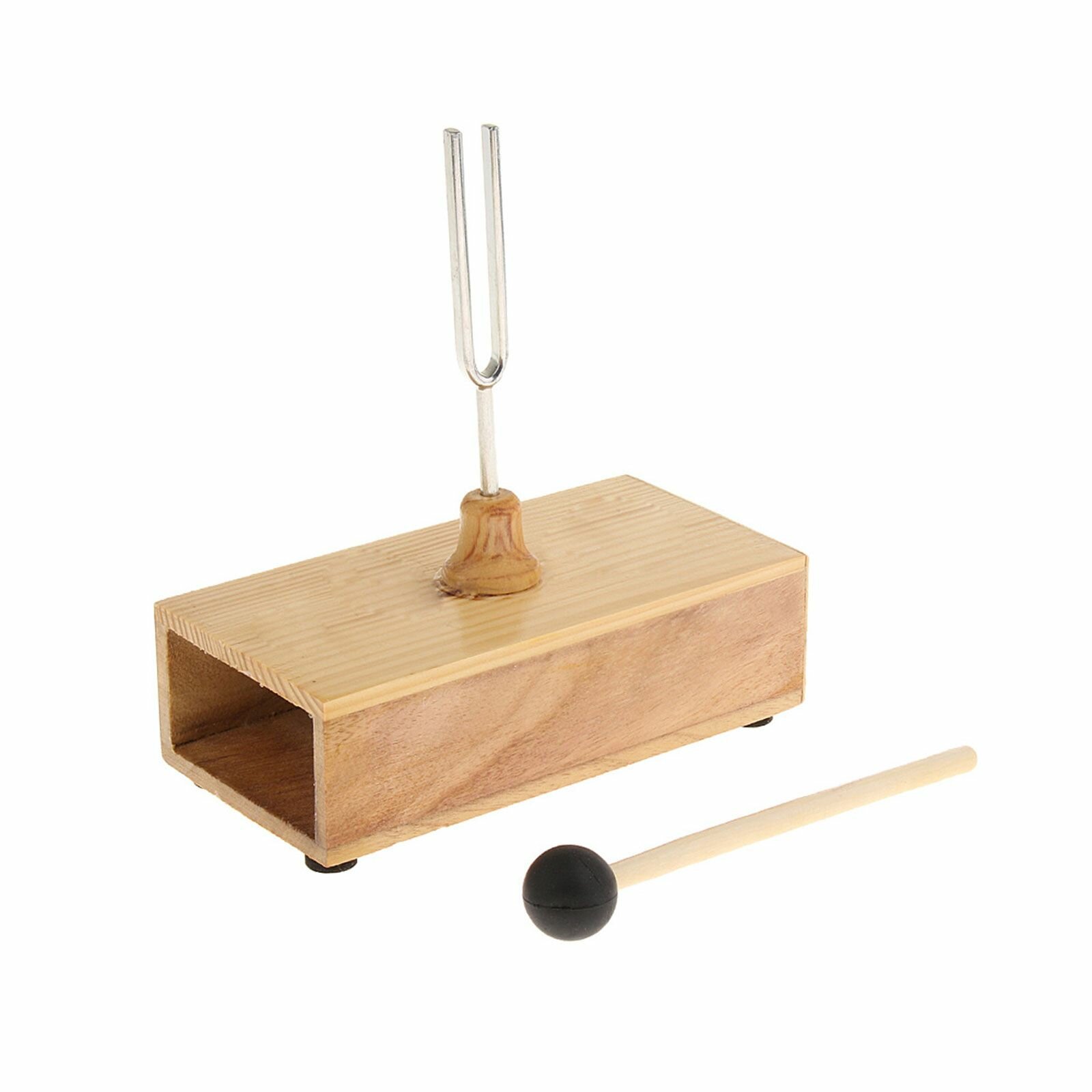 (1 комплект) камертон частотой 512 Гц с деревянной резонансной коробкой и ударной палочкой