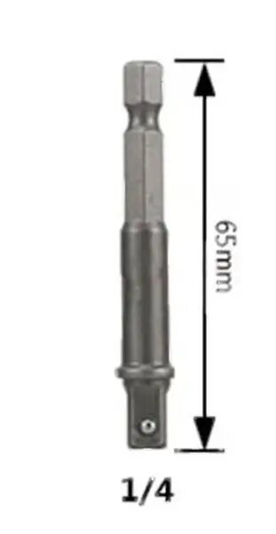 Переходник 1/4" для бит VENSTPOW, 65 мм, серебристый