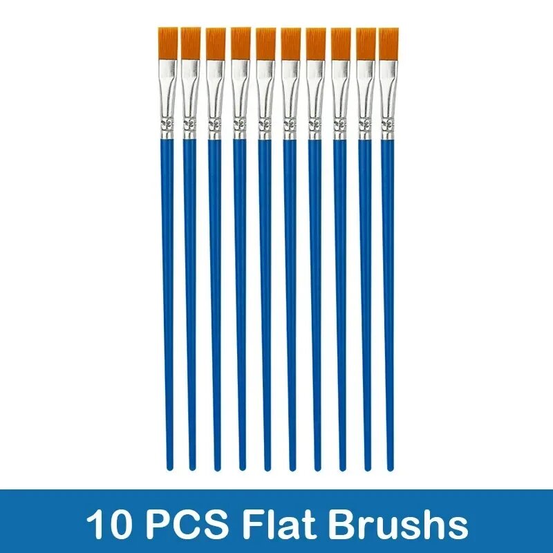 Набор кистей для рисования 10 PCS Flat Brushs