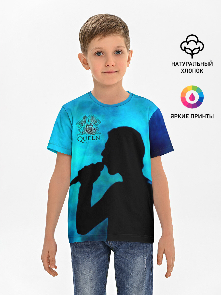 Футболка хлопковая детская Силуэт Фредди Меркьюри группа Queen