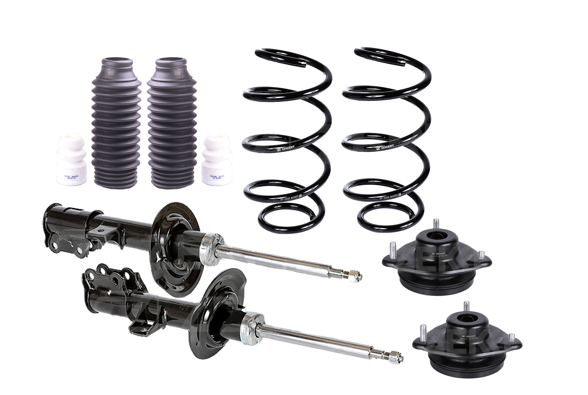 Амортизаторы/стойки/пружины/опоры/подшипники передние Hyundai IX35/ Sportage. ZEKKERT. Цена за комплект.
