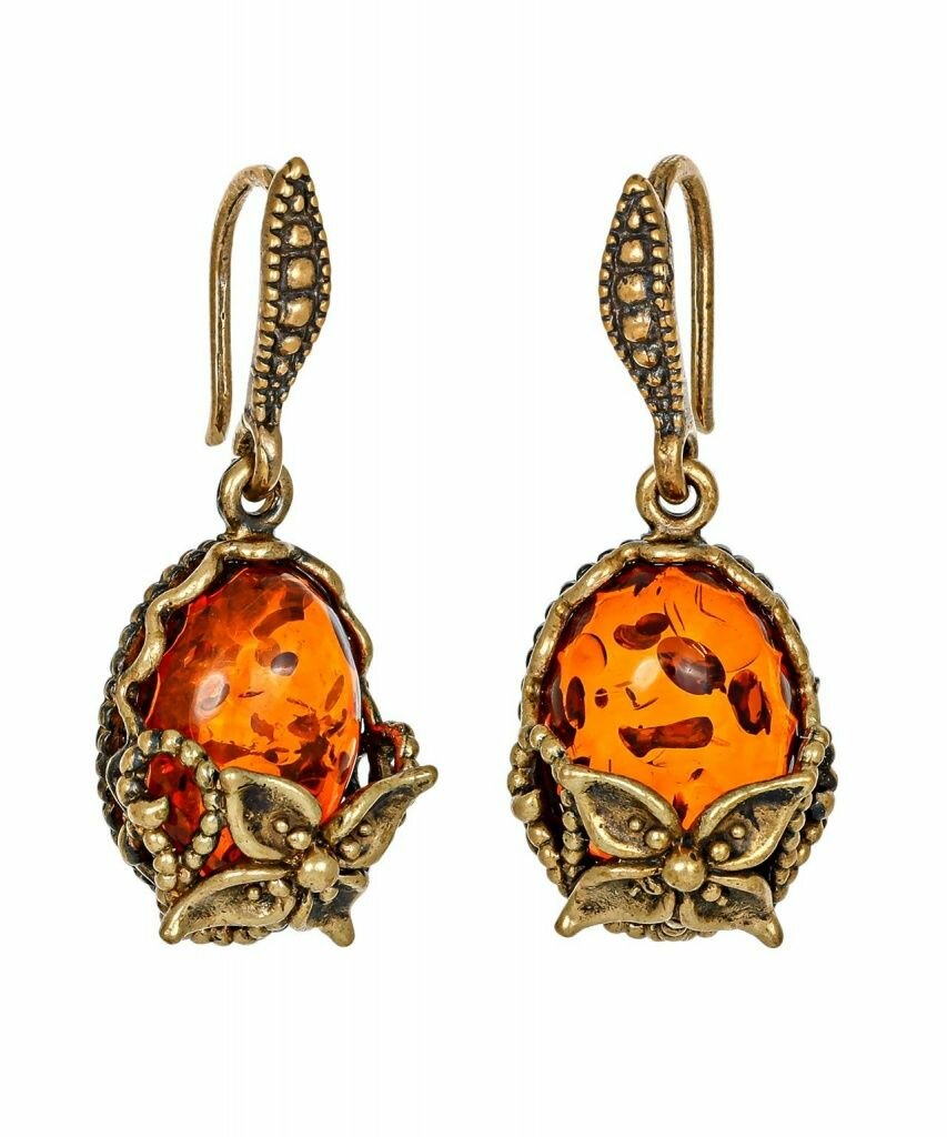 Серьги, янтарь