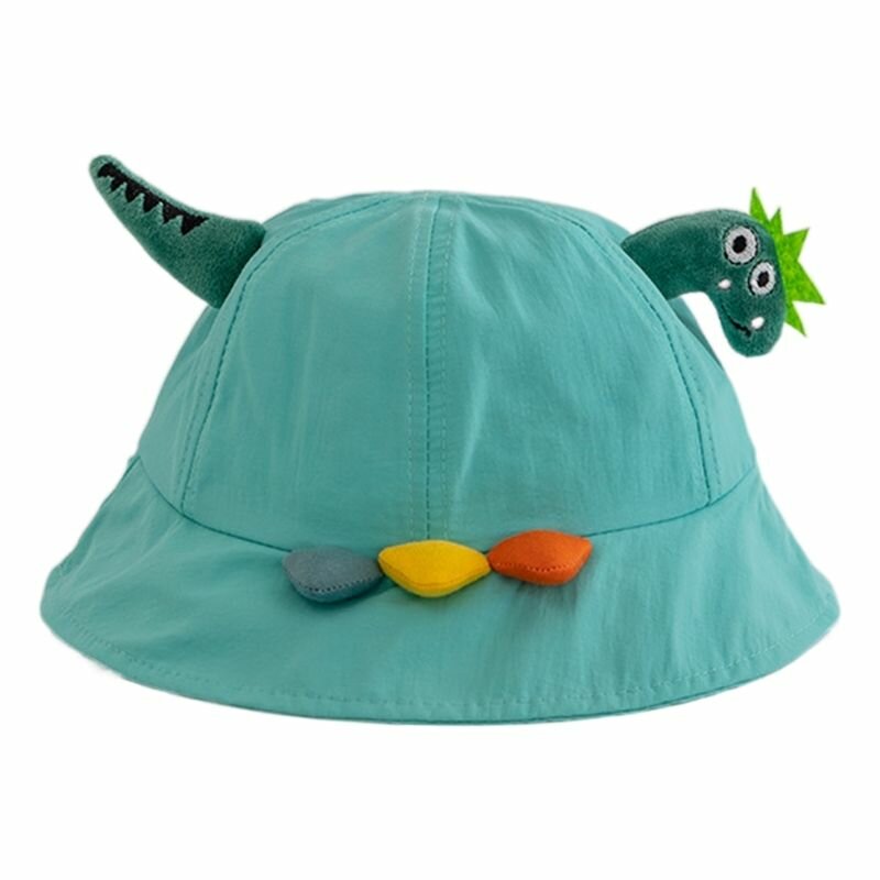 Детская милая шляпа рыбака с супер милым зверьком-Голубой маленький динозавр