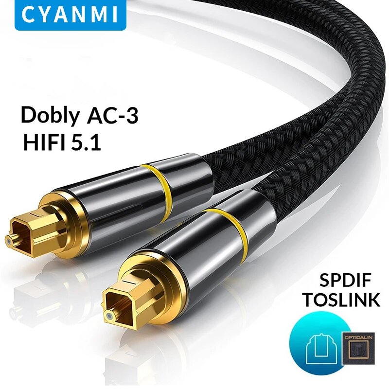 CYANMI Оптический аудиокабель Toslink 1 м / 10 м 3m