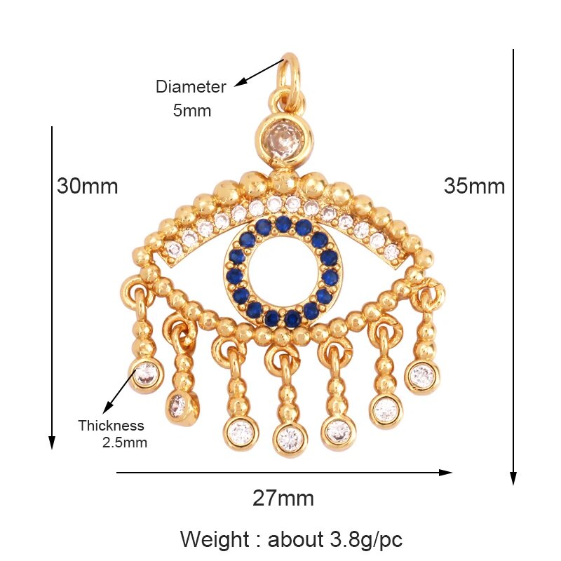 Подвеска "Хамса" из золотистого сплава с кубическим цирконием M184063GK2