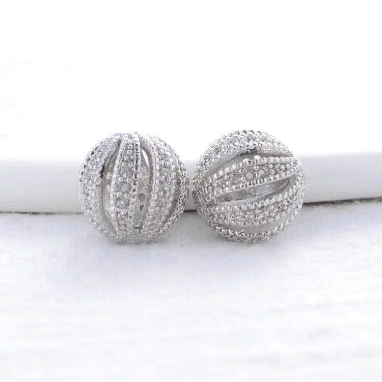 Позолоченные латунные бусины Florainer Tina 10MM, Platinum Color