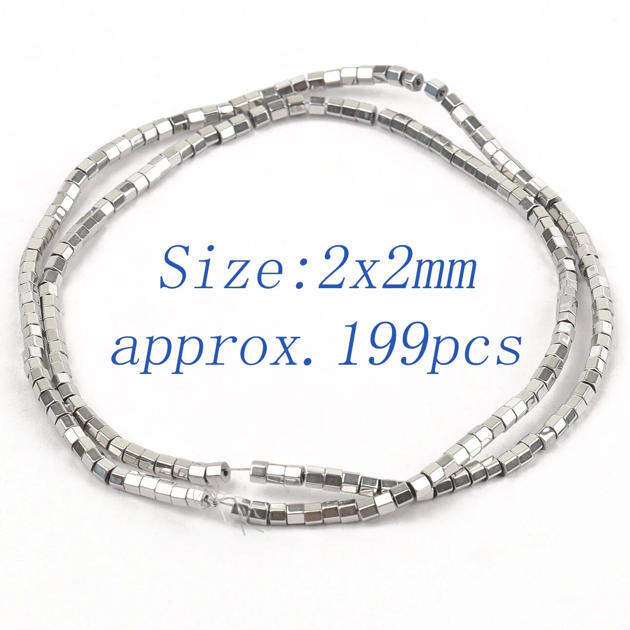 Бусины из гематита с покрытием из белого золота LNMBII 13