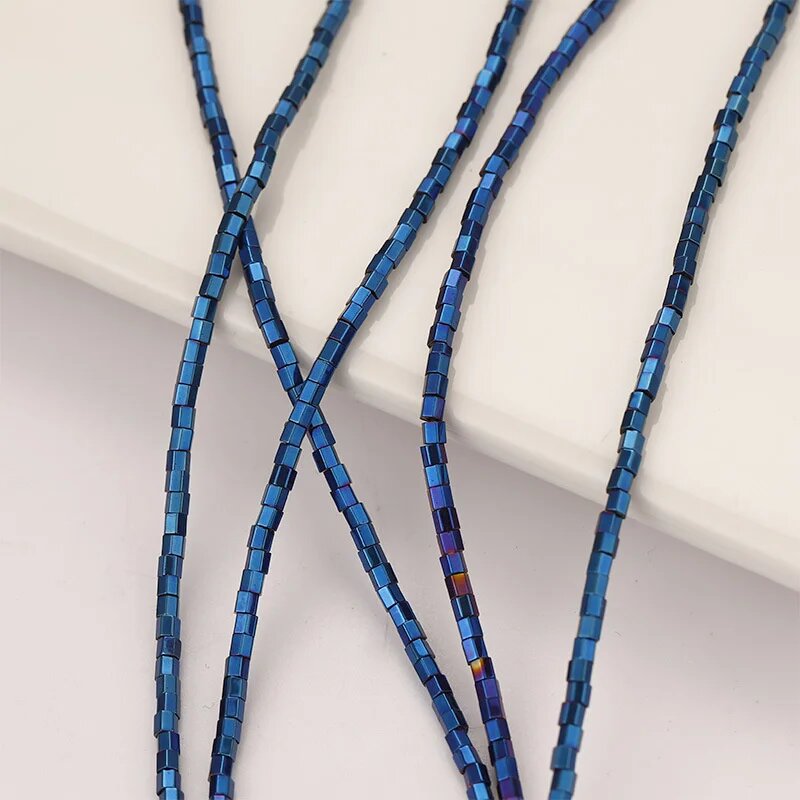 Гематитовые бусины черные 2x2 мм Темно-синий, 2X2mm about190pcs, 1