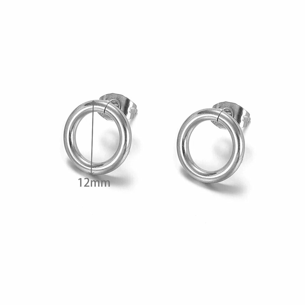 10 шт./лот, круглые серьги-гвоздики из нержавеющей стали для ювелирных изделий «сделай Steel 12mm
