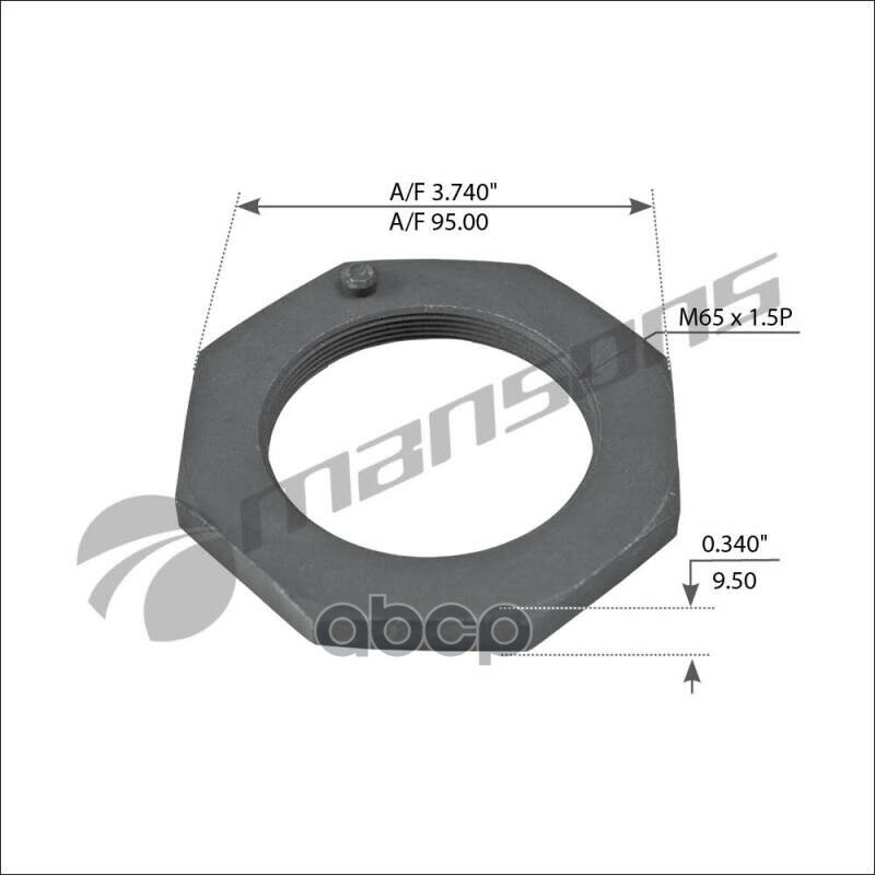 Гайка ROR ступицы (M65х1.5мм h=11мм SW95) ось TM MANSONS Mansons арт. 780.096