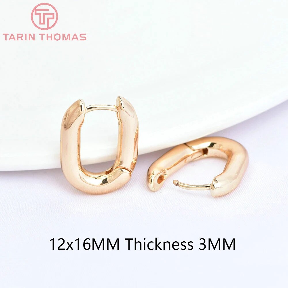 Серьги-кольца TARIN THOMAS, 12x16 мм, 3 мм, Цвет: 6873-24K Gold Color
