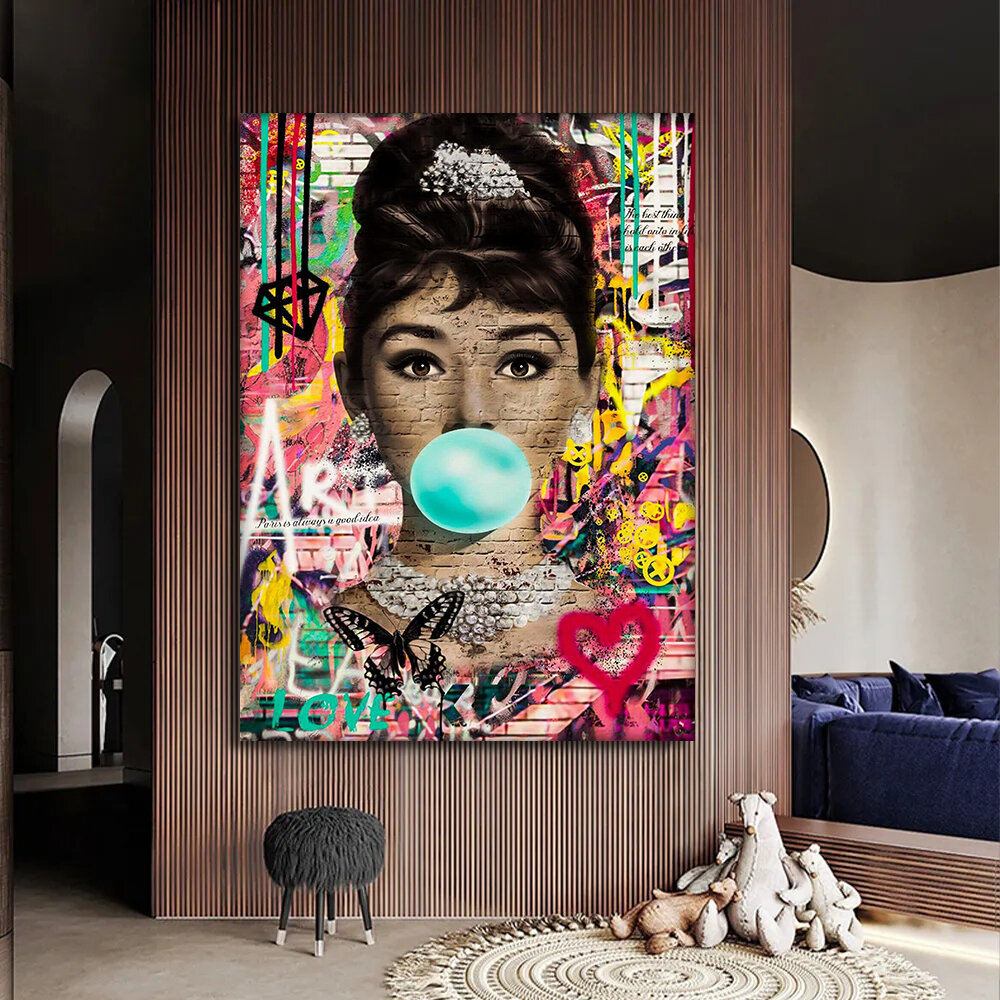 Одри Хепберн, постер девушка, картина красивая девушка, 40х60 см.