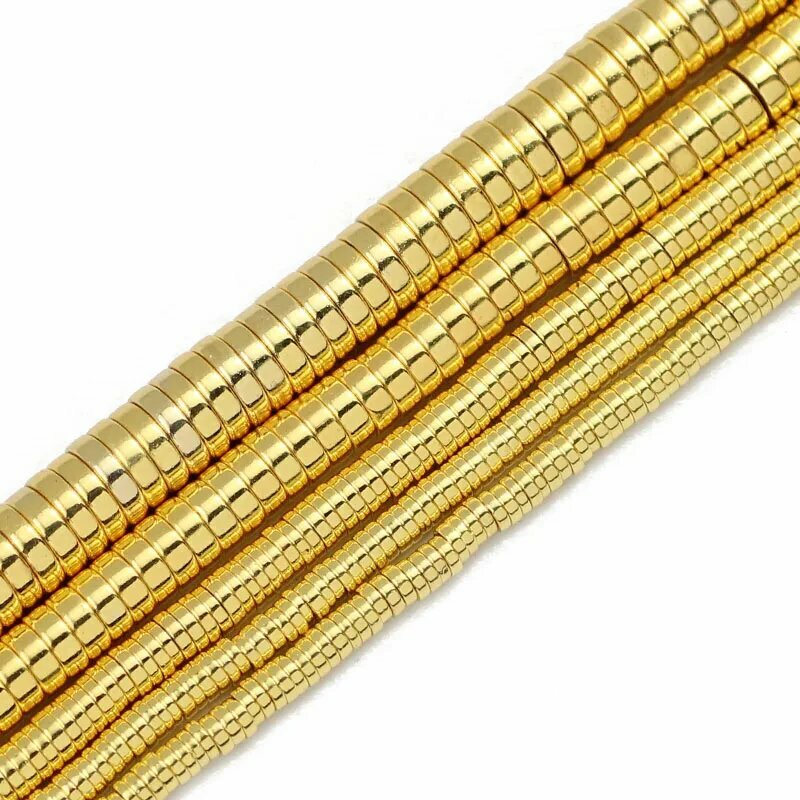 Бусины гематит 18K Gold, 4x1 мм, 350 шт
