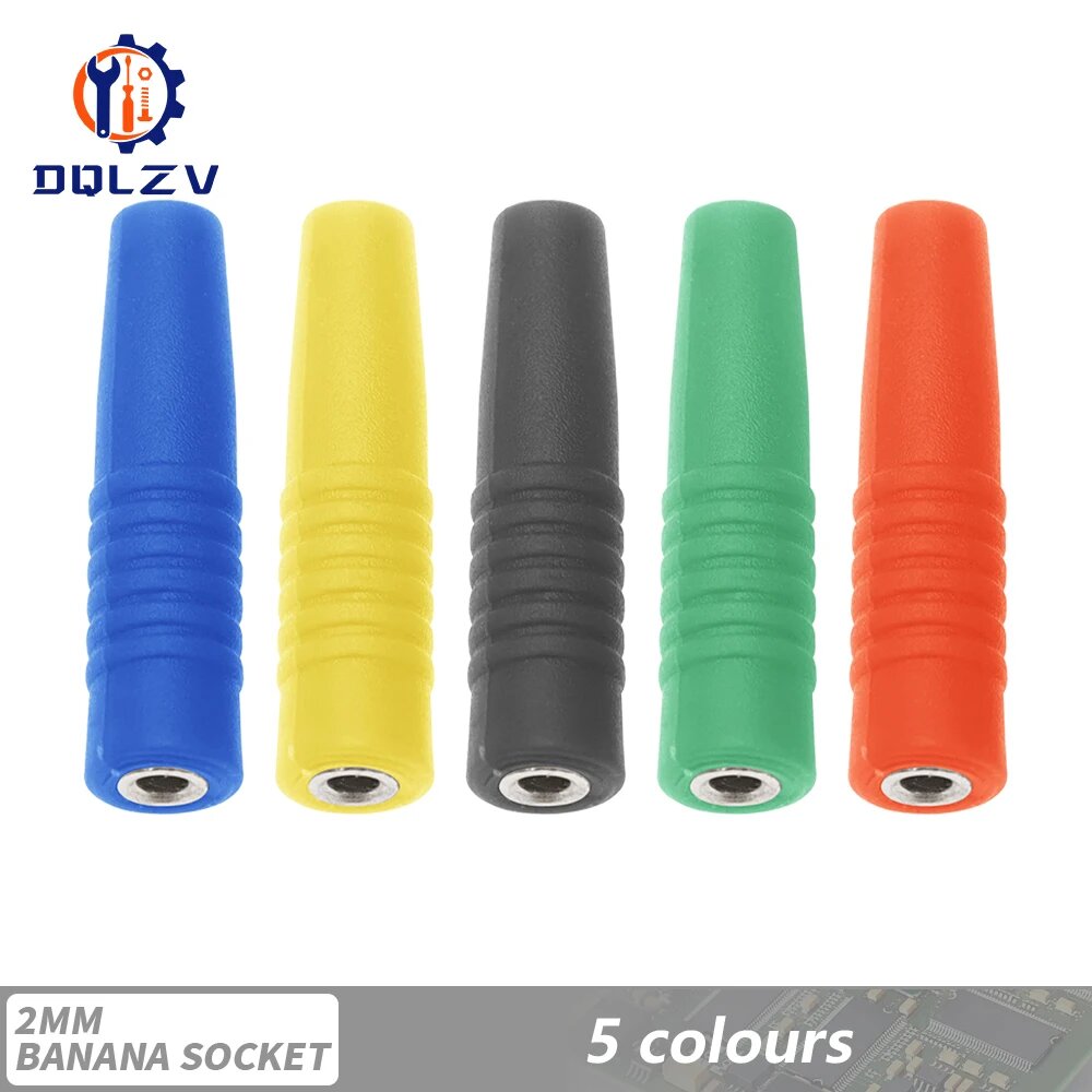 Латунный разъем типа «банан» 2 мм DQLZV 5PCS, 5 colours