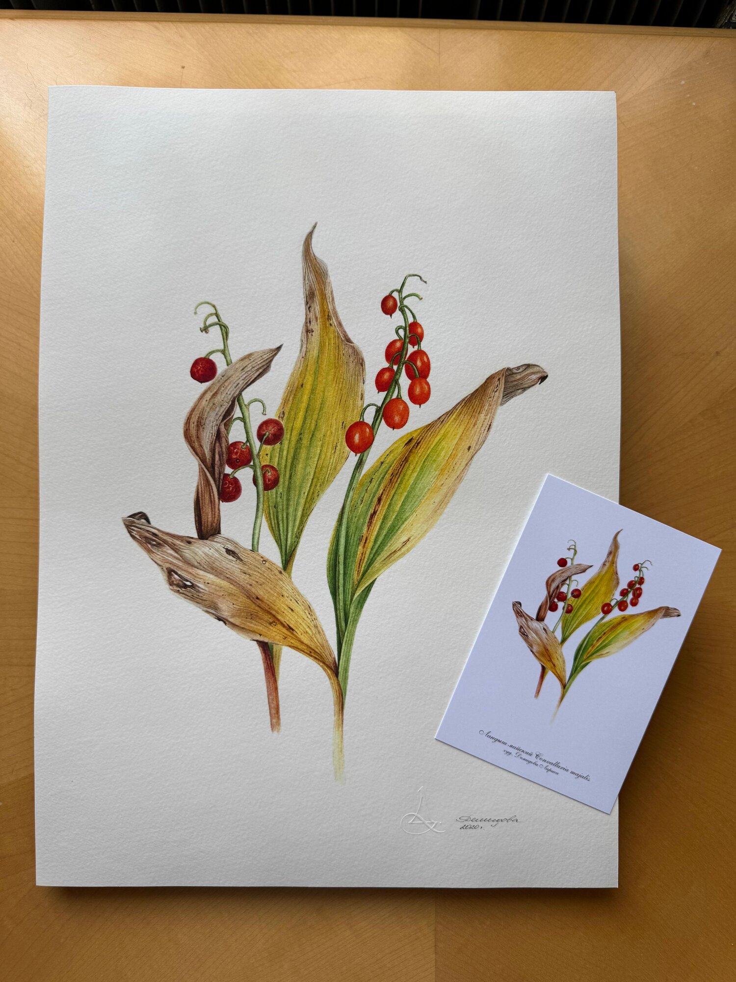 Принт акварельной работы Ландыш майский