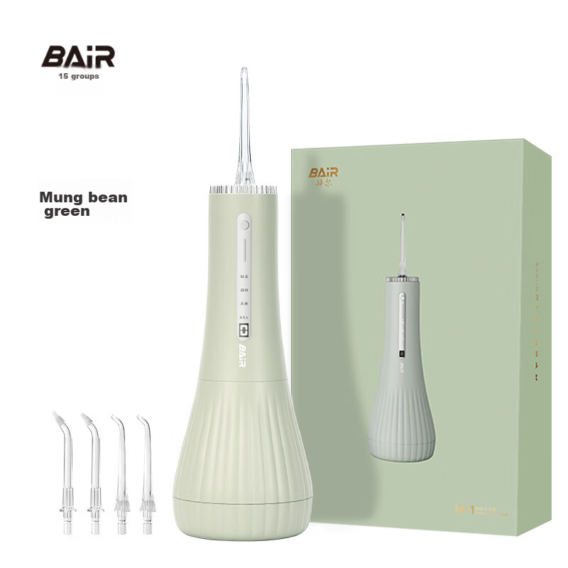 Ирригатор Bair M11 Intelligent Sterilizing Electric Oral Irrigator с насадками, цвет Gray Bean Green