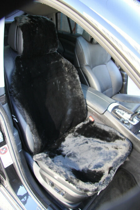 Накидки на сиденье автомобиля, короткий ворс (100% овчина) Черные