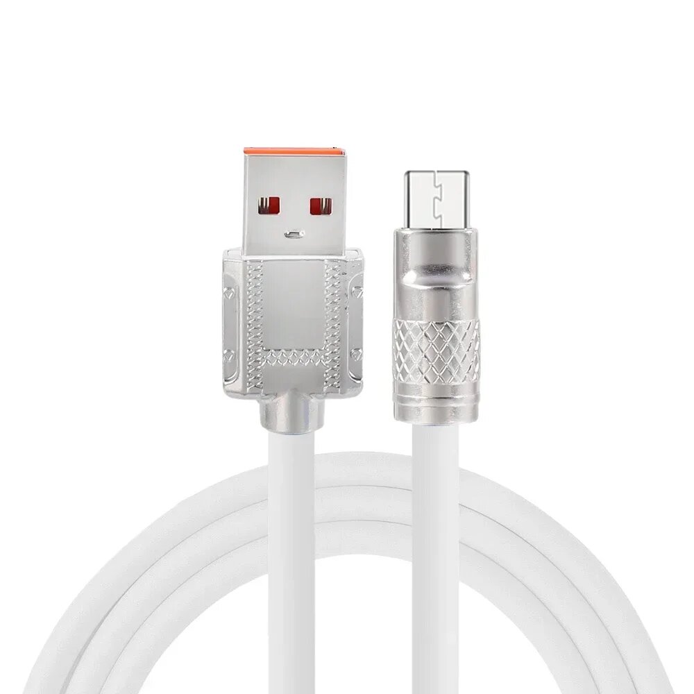 USB Type-C кабель 1 м, белый, 120 Вт, 6 А