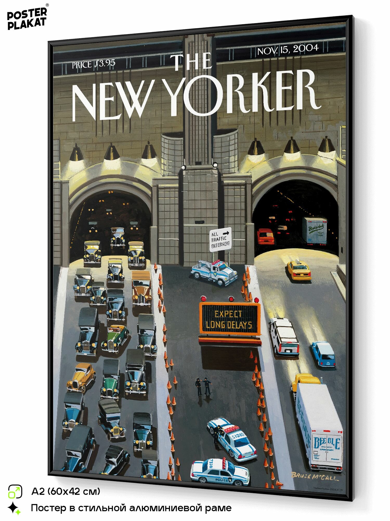 Постер с обложкой The New Yorker, Нью Йоркер, выпуск 15 ноября 2004 г, на стену для интерьера большой, в раме, А2 (60 х 42 см), Постер Плакат