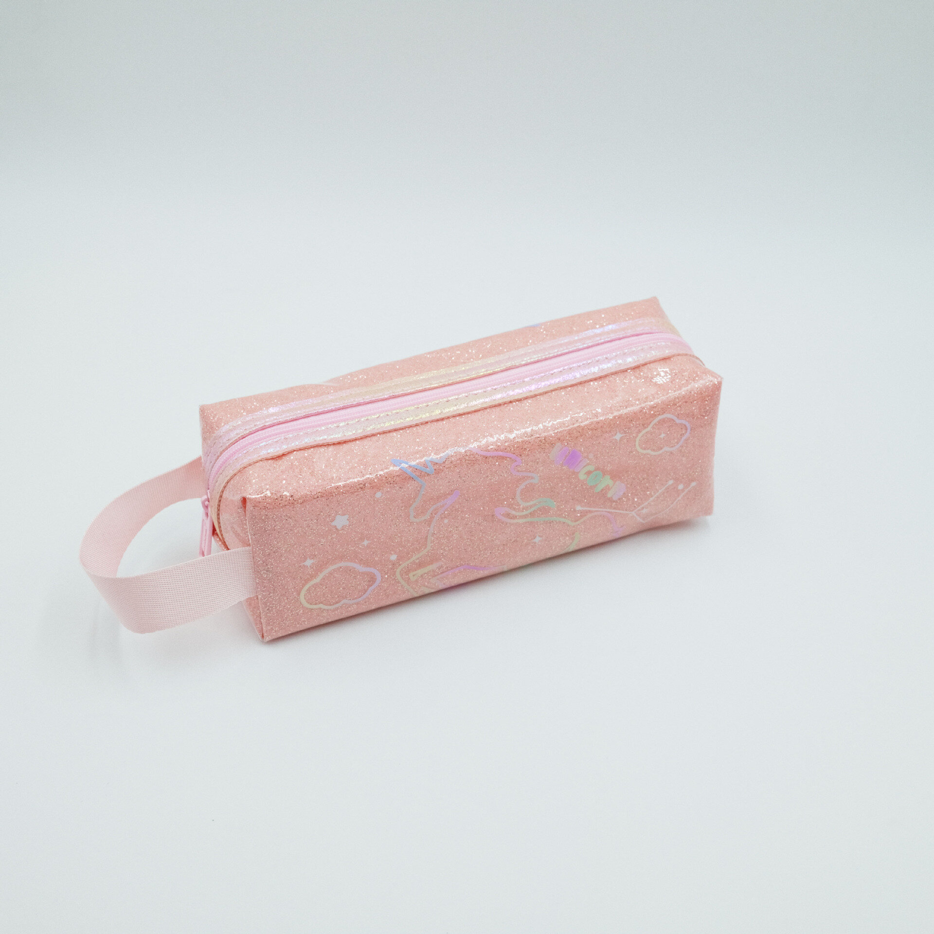 Пенал American unicorn symphony, для девочек, розовый, с блестками, прозрачный ТПУ, большой
