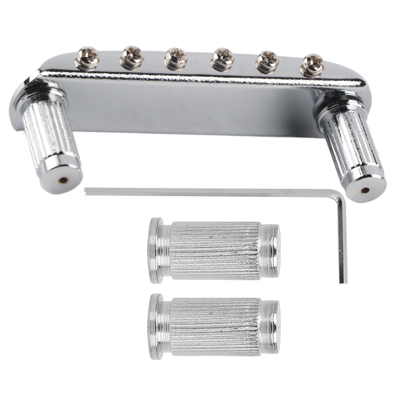 Сменный гитарный бридж с резьбовым седлом для гитар Mustang Jag J Master Style (серебристый)