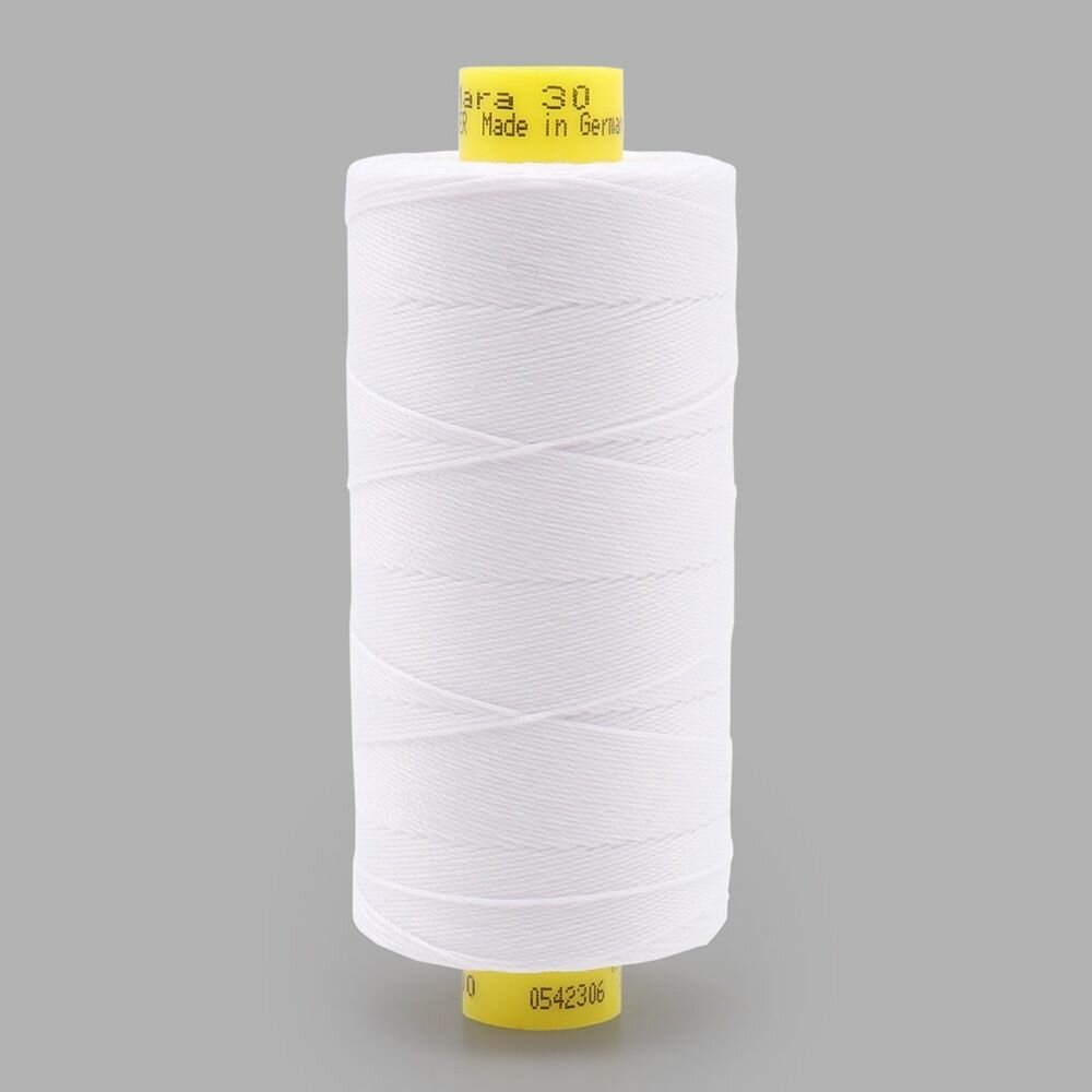 Швейные нитки Gutermann Mara 30/300 м для отстрочки, цвет 800 белый, 10 шт (702404)