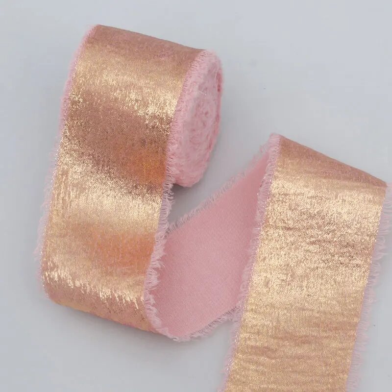 5 м/рулон 4 см атласная шелковая лента с потертыми краями, блестящая лента для поделок своими руками, бантом, букеты, подарочная упаковка, украшение для свадебной вечеринки