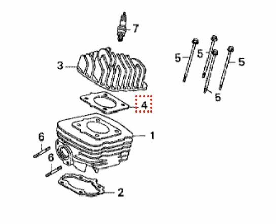 Прокладка головки цилиндра для Honda SFX50/SZX50; Артикул Honda: 12251GAV700 (Оригинал)