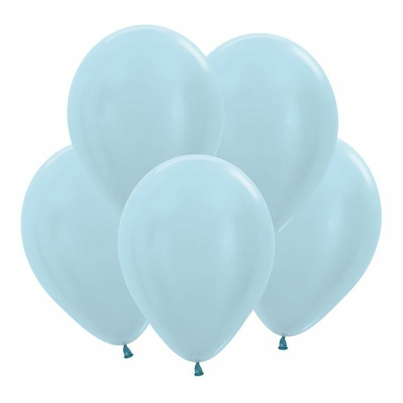 Воздушные шары Sempertex цвет Голубой 100 шт, S 5' Перламутр, латексные