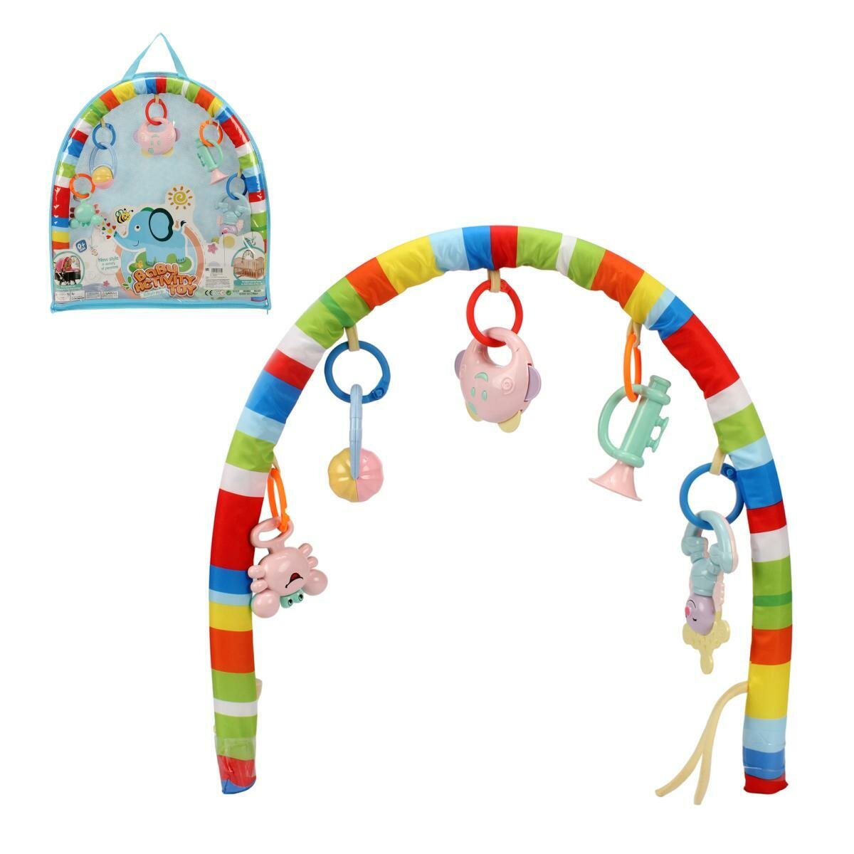 Развивающий коврик для малышей с дугами, 47,5х51 см, яркий, безопасный