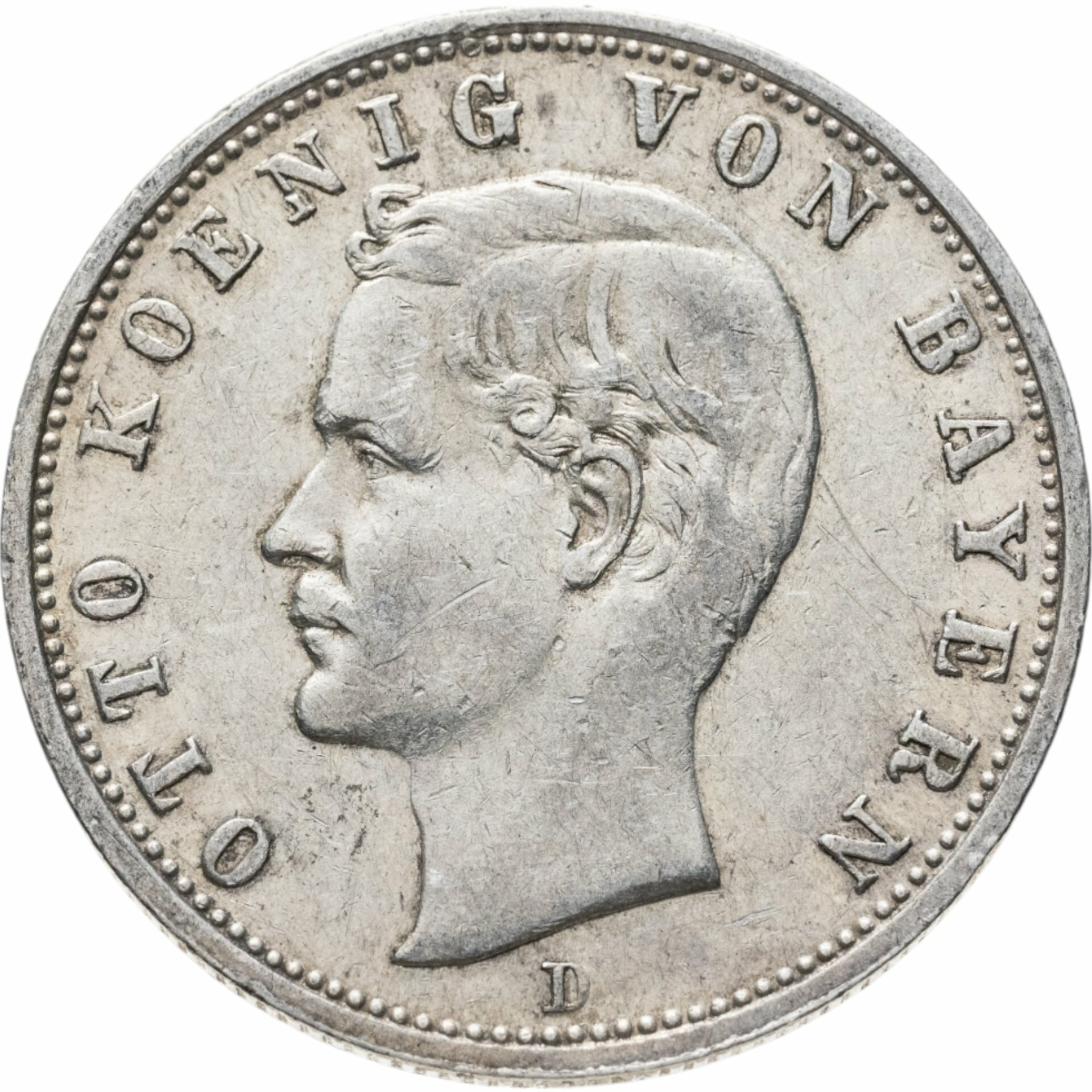 Германская Империя, Бавария 2 марки 1902 "Отто I", Серебро 900, в сохранности XF