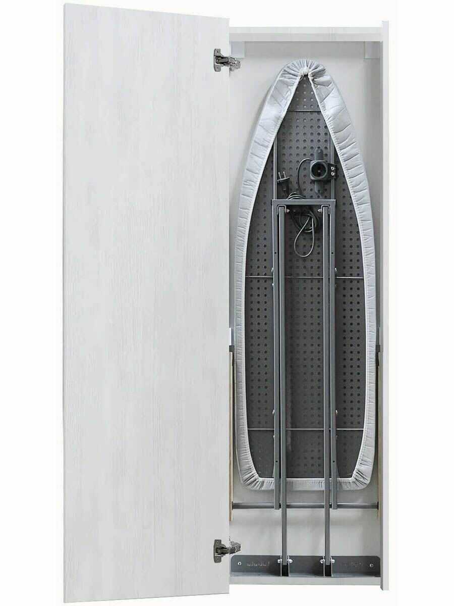 Встроенная гладильная доска Табула (зеркало), выбеленный дуб, распашная лево