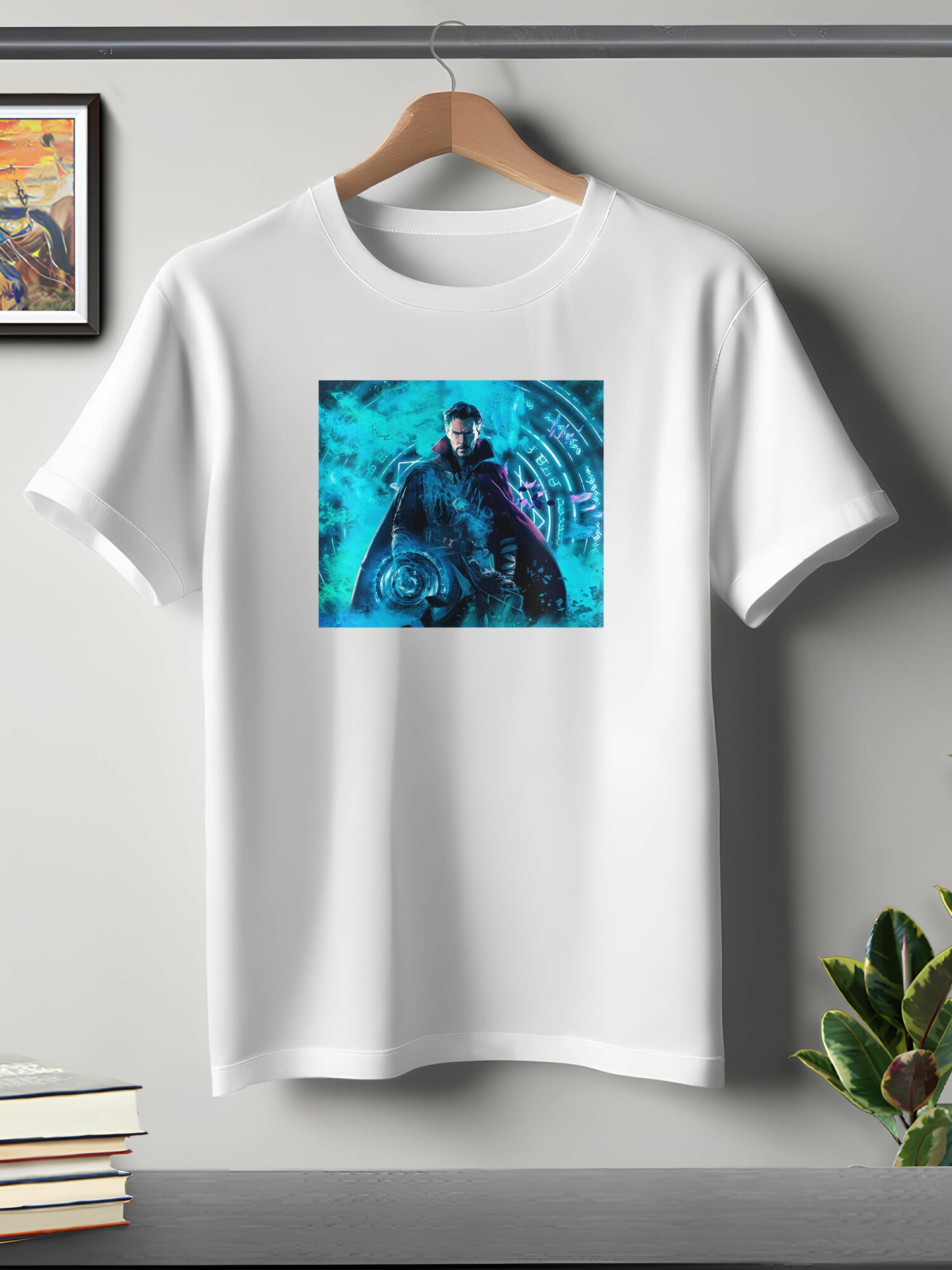 Футболка  Детская ONEQ 164 (14-15) размер с принтом Доктор Стрендж, белая