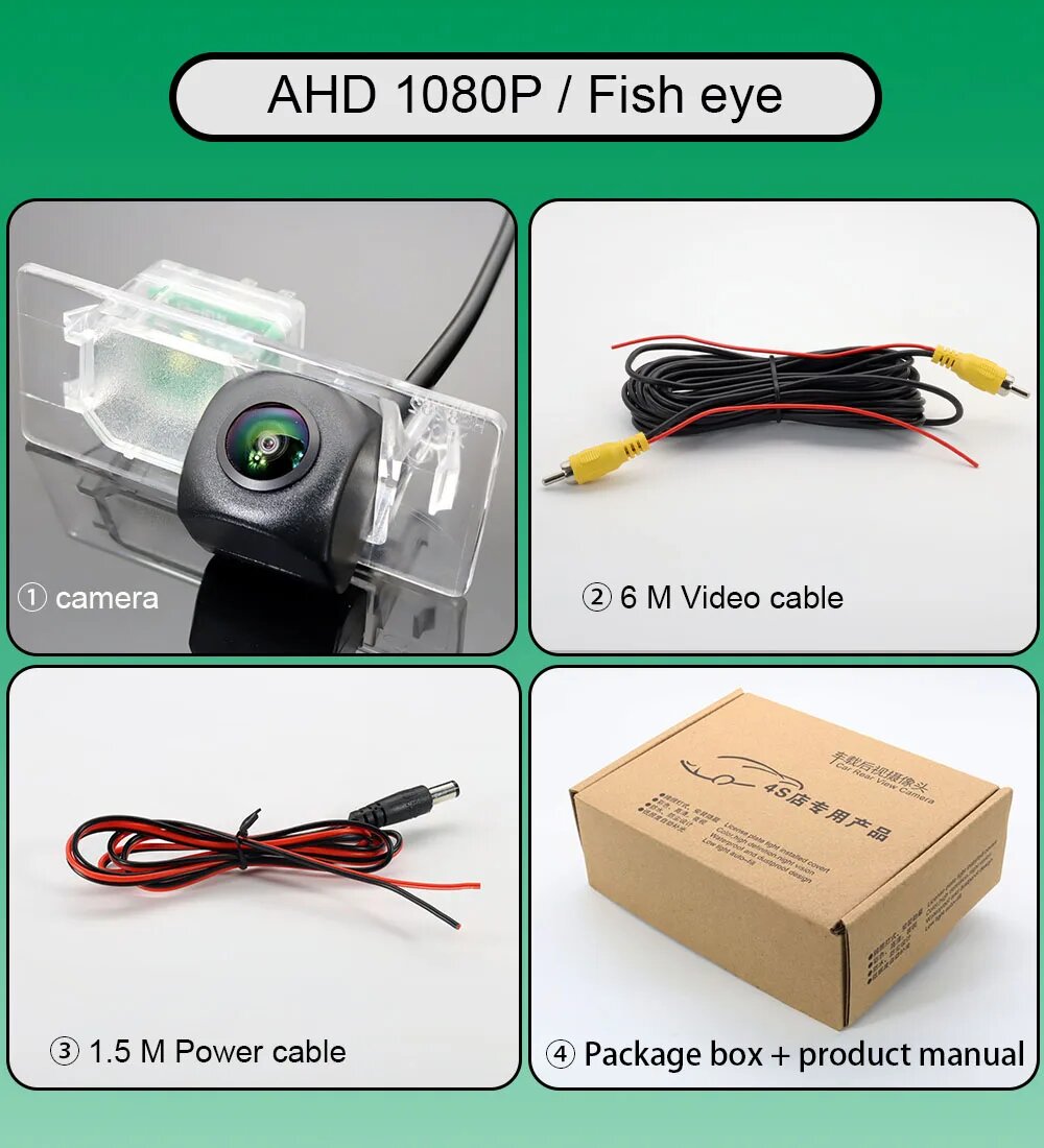 AHD 1080P 170 ° рыбий глаз камера заднего вида для Skoda Octavia III A7 (тип 5E) вагон, AHD 1080P