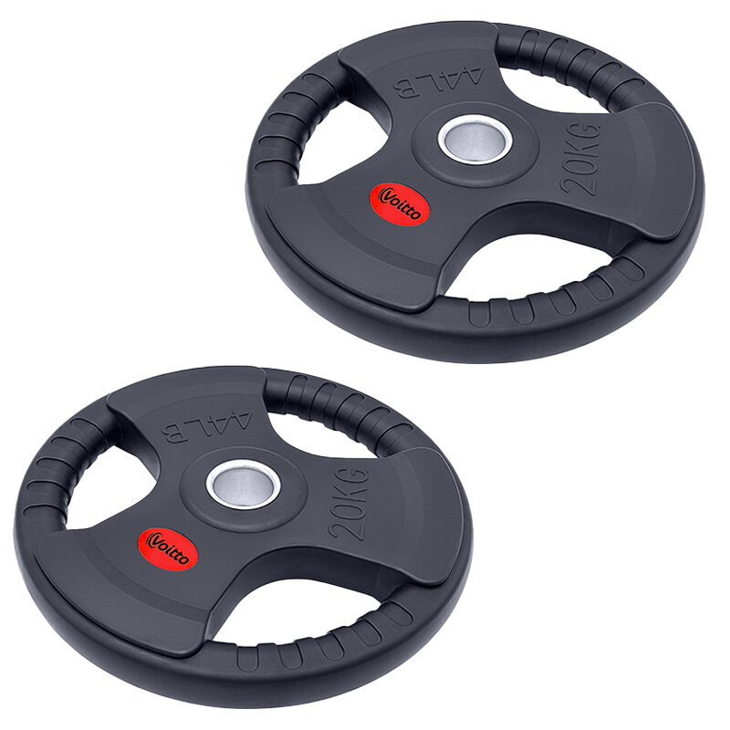 Набор дисков обрезиненных с 3-мя хватами Voitto V-302 20 кг (2 шт) - d51