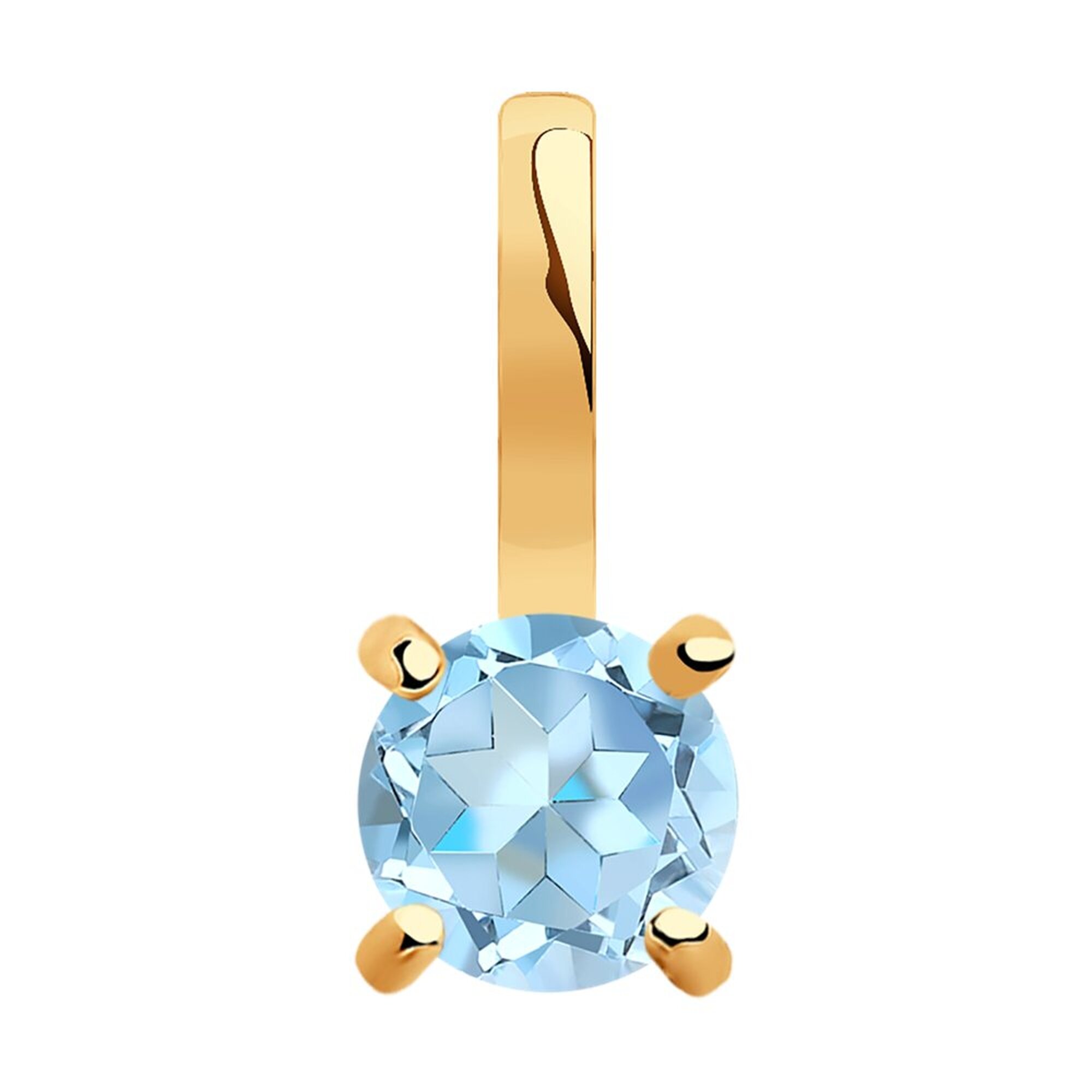 Подвеска, красное золото, 585 проба, топаз