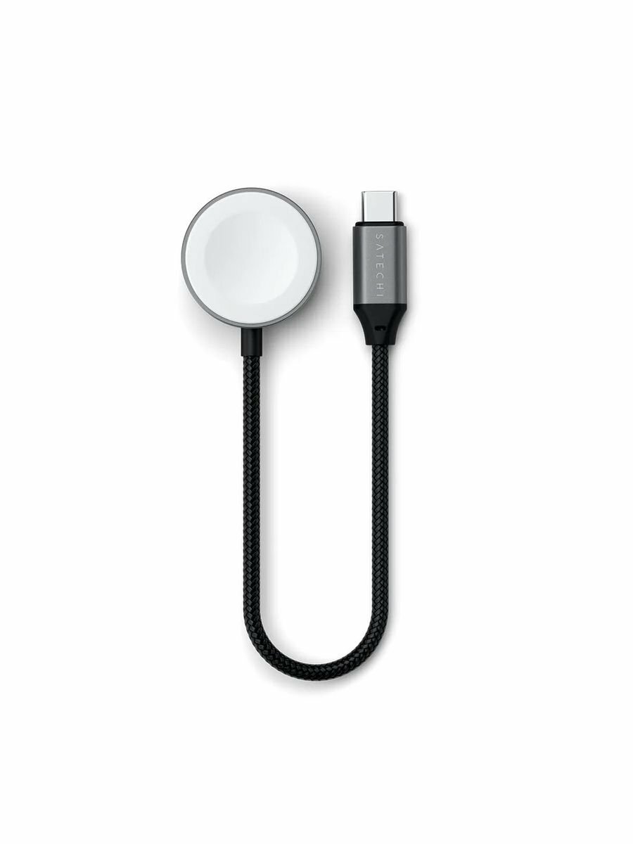 Кабель зарядный Satechi USB-C Magnetic Fast-Charging Cable для Apple Watch. Цвет: серый космос