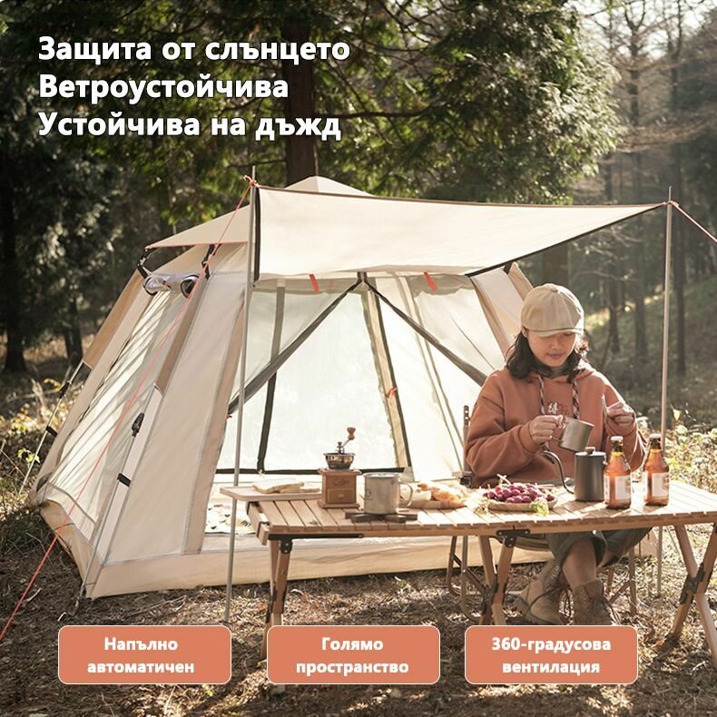 Шатер туристический Полностью автоматические 360-градусова вентилация Подходит для 3-5 человек