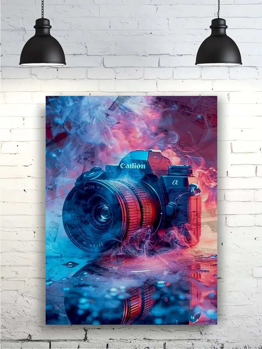 Картина на дереве OSB "Фотоаппарат"