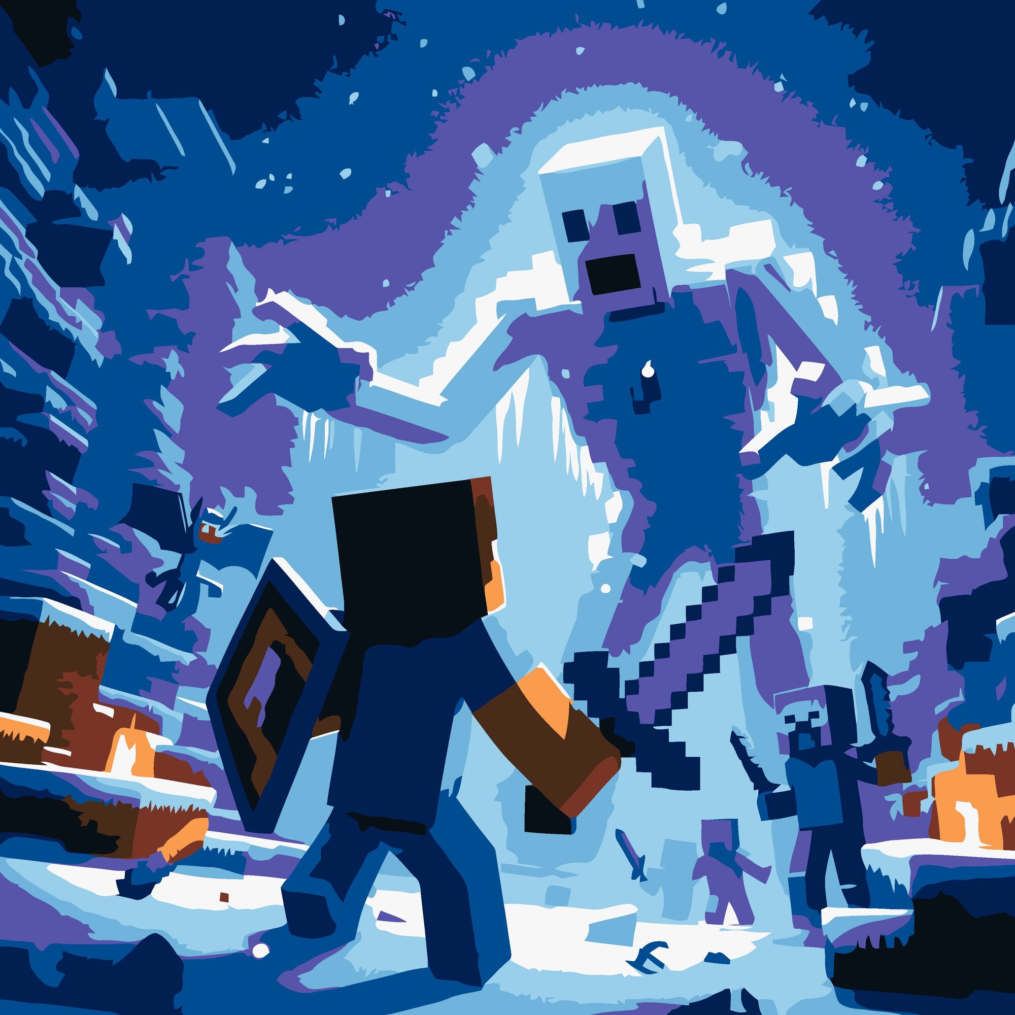 Детская картина по номерам E3320 "Майнкрафт - Minecraft" 30x30